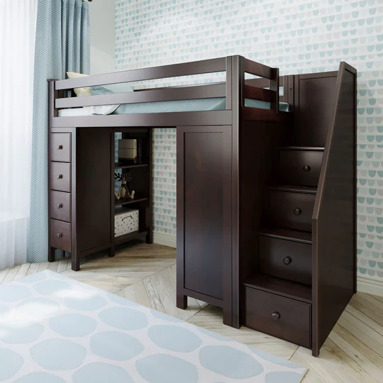 CHESTER 3 TWIN STAIRCASE LOFT BED DESK DRESSER Kids2College Furniture chester-3-twin-staircase-loft-bed-desk-dresser-kids2college-furniture